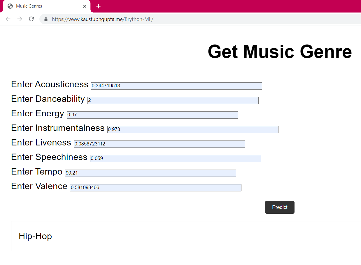 Python on Frontend: ML Models Web Interface With Brython