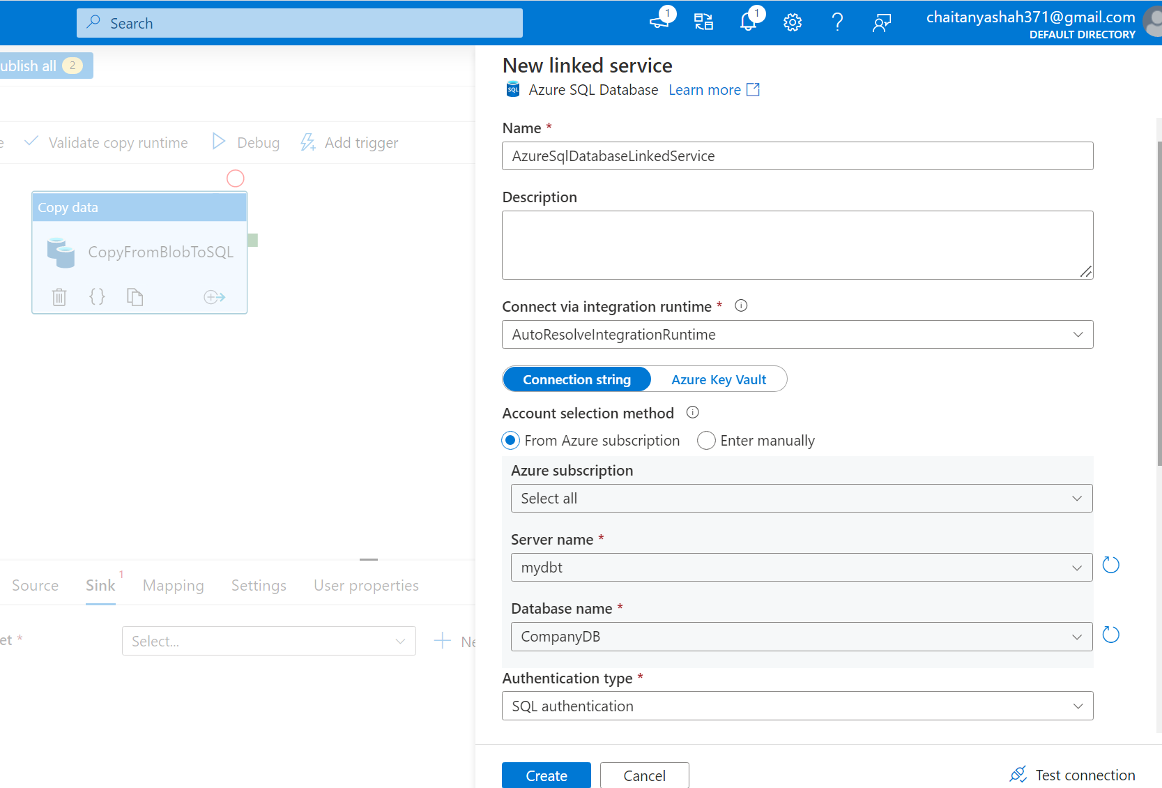 From Blob Storage to SQL Database Using Azure Data Factory